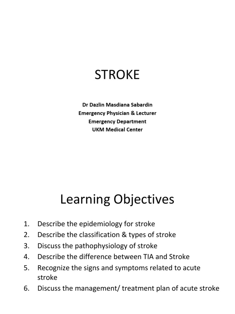 STROKE - Paramedic Nov2016-20190910043855 | PDF | Stroke | Emergency ...