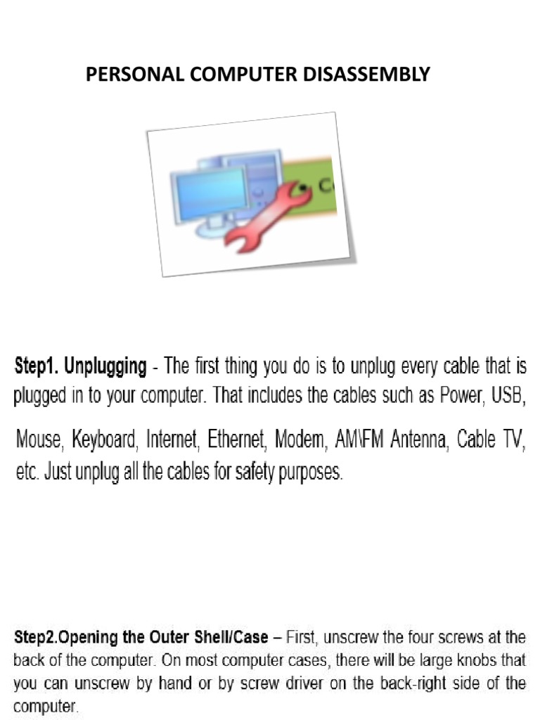 Personal Computer Assembly & Disassembly Guide | PDF