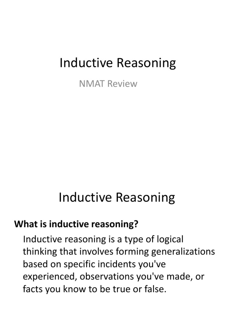 Inductive Reasoning NMAT Guide | PDF | Reason | Inductive Reasoning
