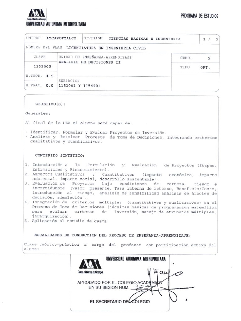 Ingenieria Civil Uam Azc | PDF | Ingeniería | Toma de decisiones