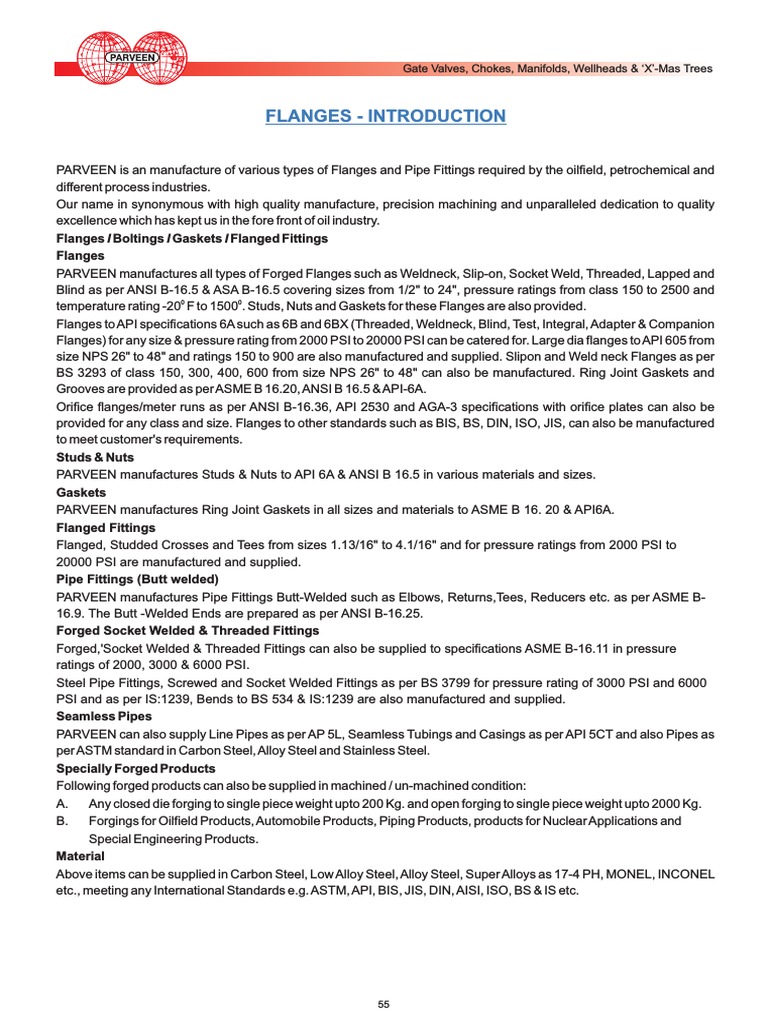 Flanges - Introduction: Flanges I Boltings I Gaskets I Flanged Fittings ...