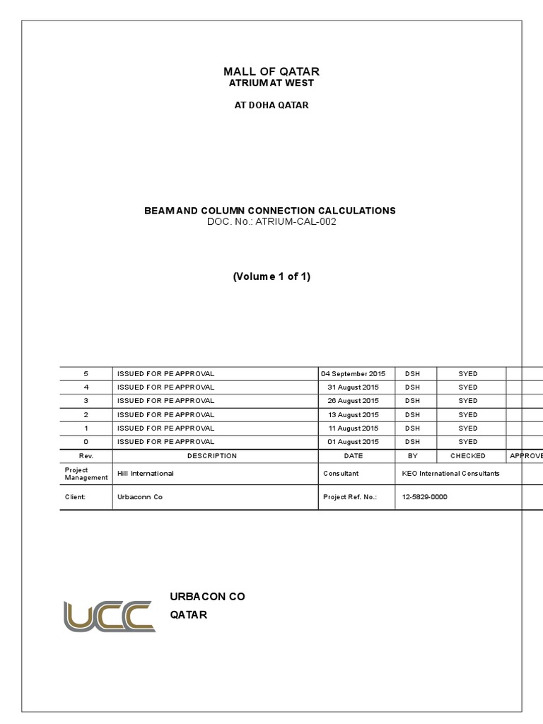 1) ATRIUM-CAL-002 - Connection Calculations (23!09!2015 Updated) | PDF ...