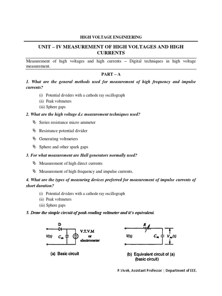 Hve Unit 4 | PDF | Electric Current | Voltage