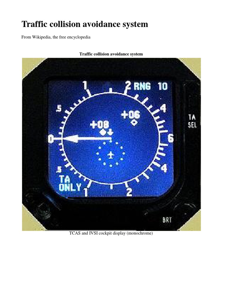 Traffic Collision Avoidance System1 | PDF | Air Traffic Control ...