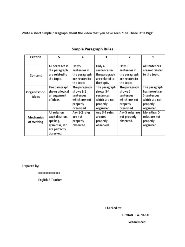 Simple Paragraph Rules | PDF