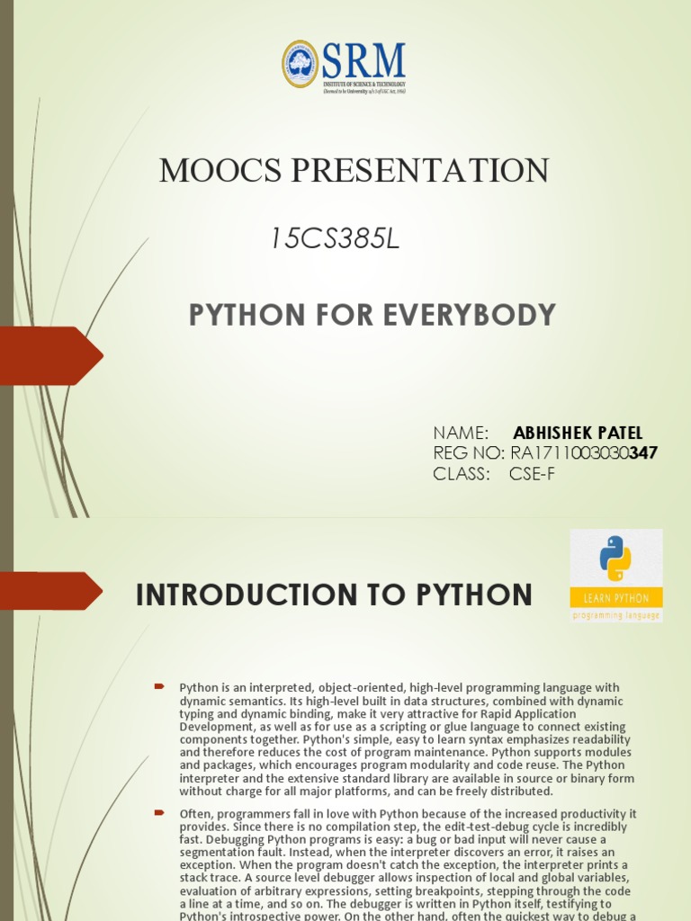 Moocs | PDF | Python (Programming Language) | Programming Language