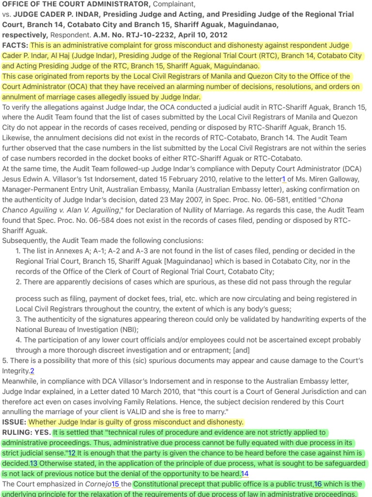 Judge Indar's Misconduct Case Summary | PDF | Overbreadth Doctrine ...