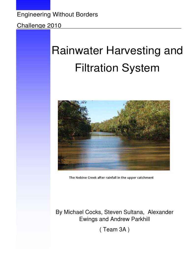 Rainwater Harvesting and Filtration System: Engineering Without Borders ...