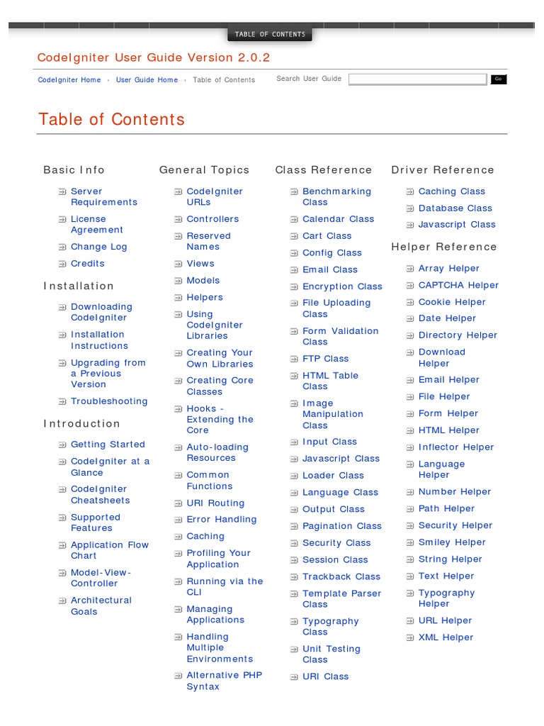 CodeIgniter 2.0.2 User Guide | PDF | Html Element | Php