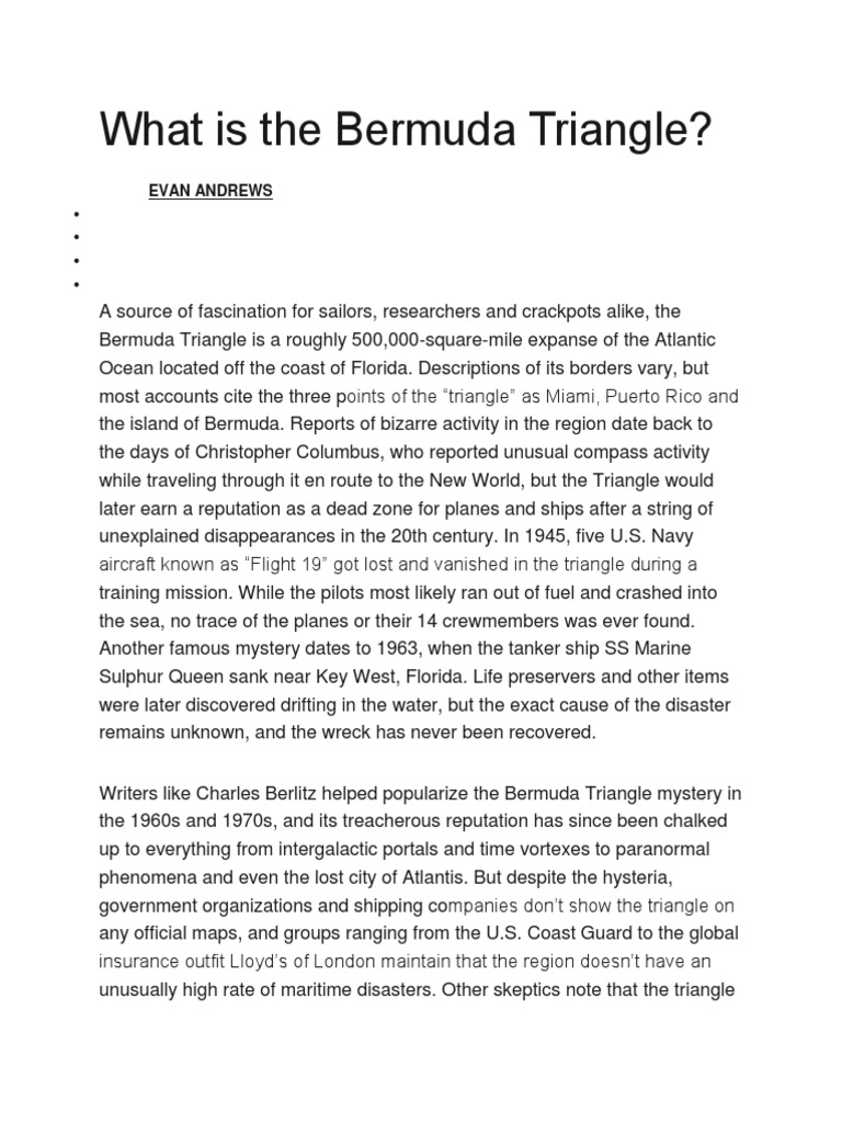What Is The Bermuda Triangle | PDF