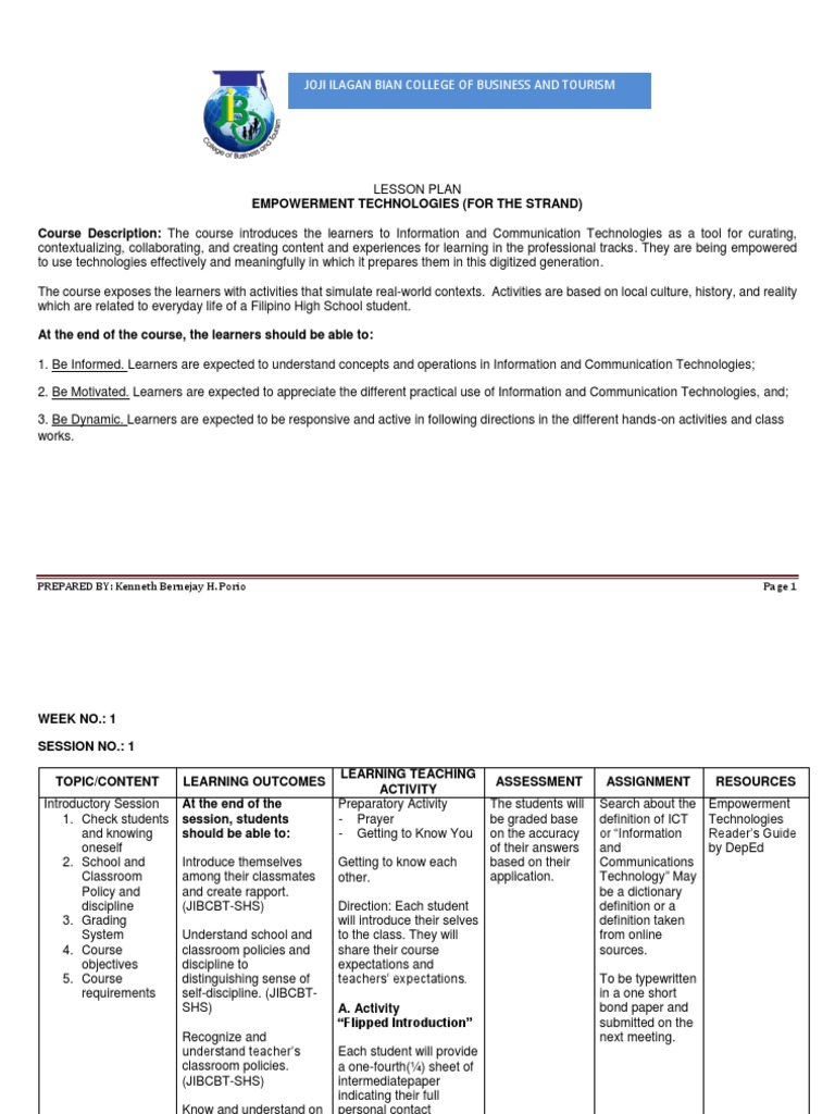 Lesson Plan Emtech | PDF | Educational Technology | Graphic Design
