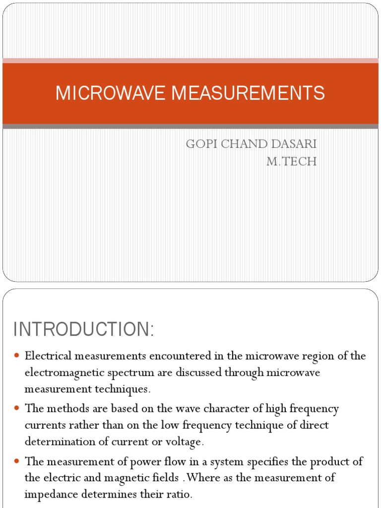 Microwave Measurements: Gopi Chand Dasari M.Tech | PDF | Power Supply ...