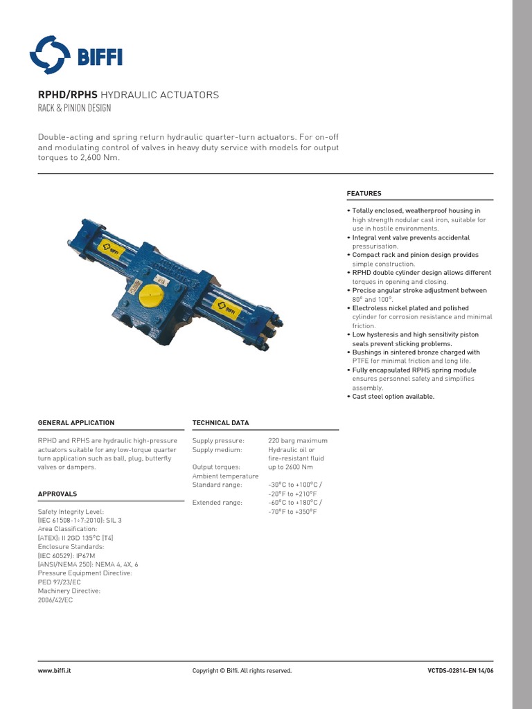 BIFFI RHPS Catalogue | PDF | Valve | Steel