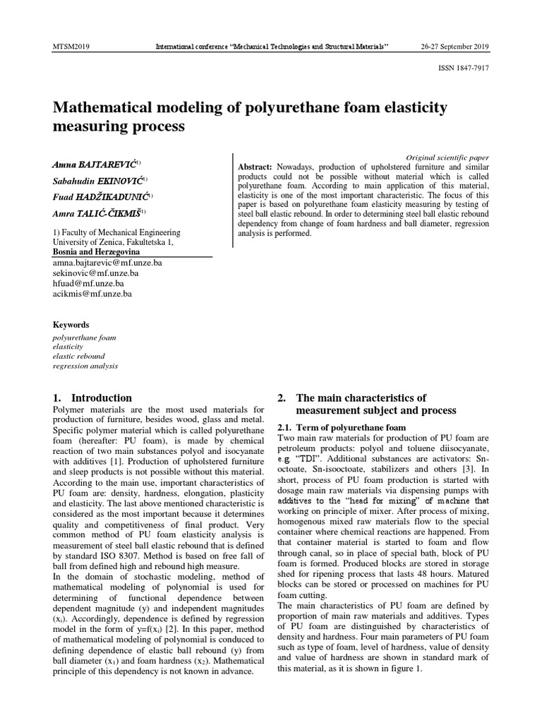 MTSM - 2019 - Mathematical Modeling of Polyurethane Foam Elasticity ...
