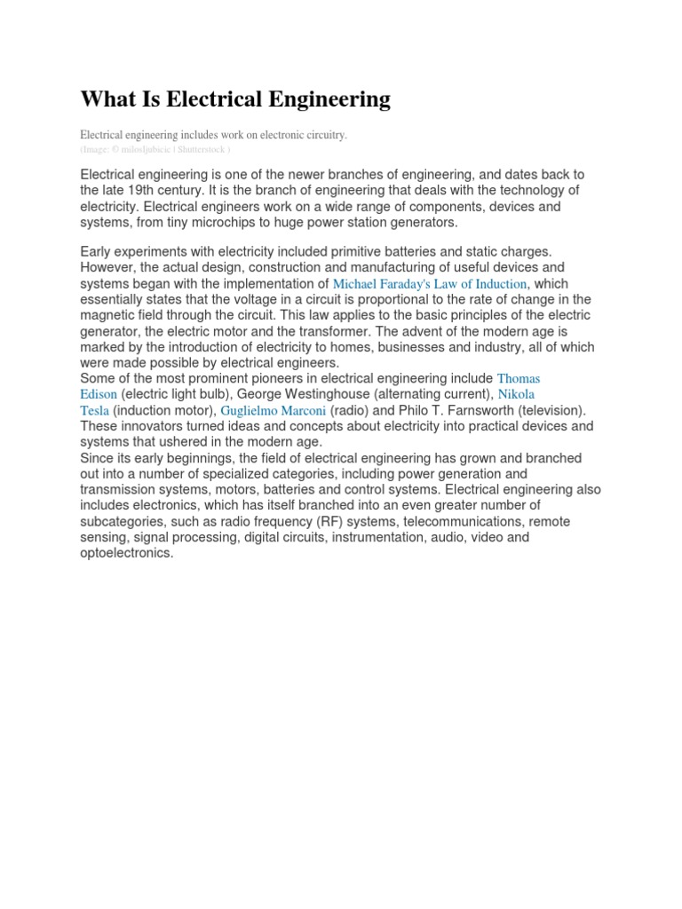 What Is Electrical Engineering | PDF