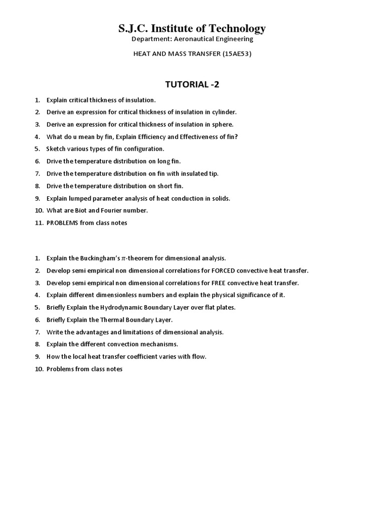 Heat Transfer Tutorials - 2 | PDF