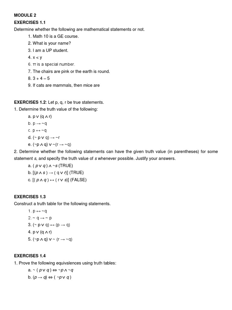 Le 1 Exercises | PDF | Deductive Reasoning | Argument
