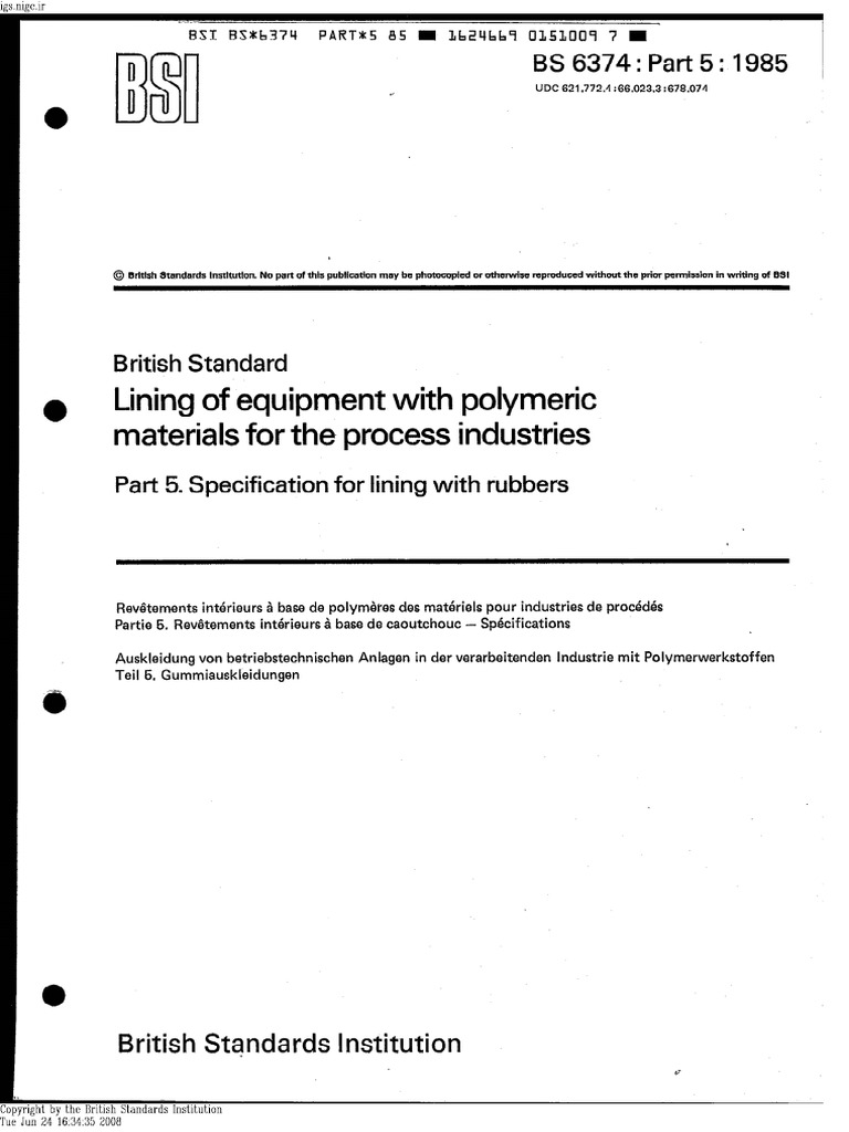 BS 6374-5 1985 | PDF
