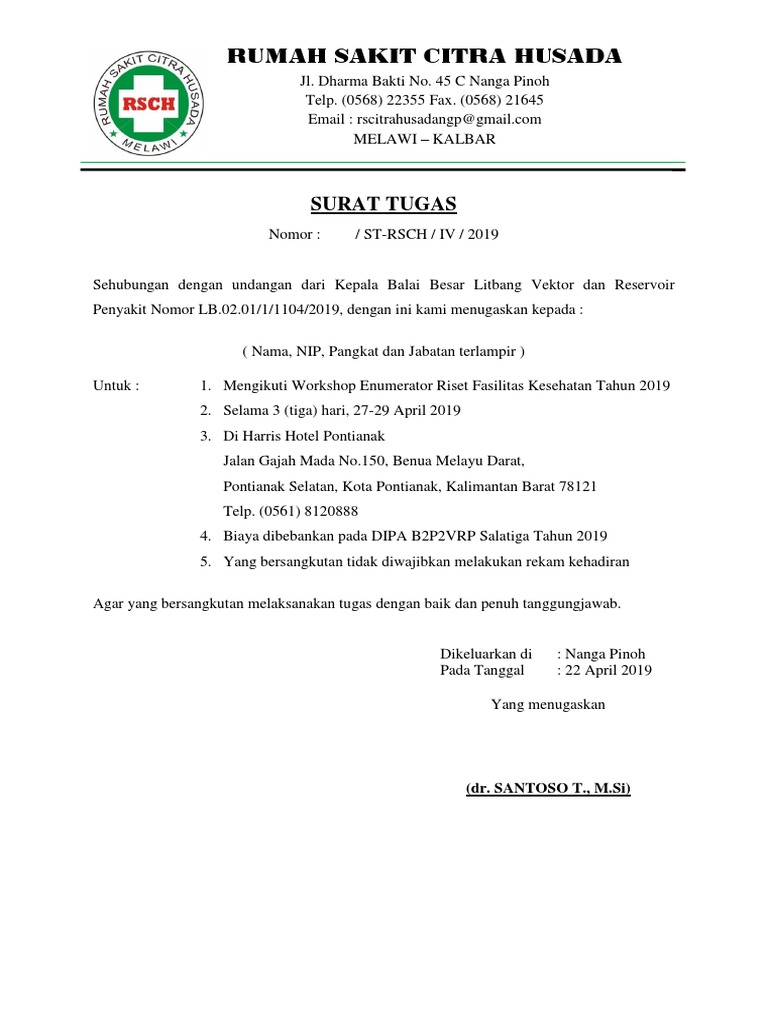 Surat Tugas Enumerator | PDF