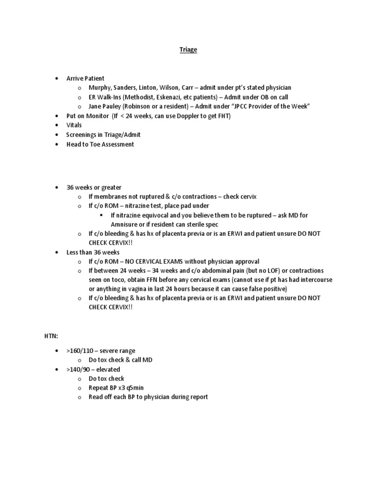Triage Cheat Sheet | PDF