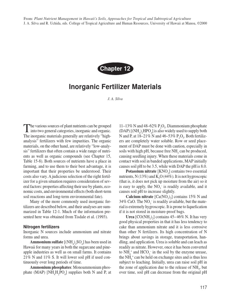Inorganic Fertilizer Materials: Potassium Nitrate (KNO | PDF | Fertilizer | Soil