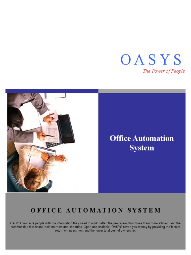OASYS: Boosting Office Efficiency | PDF | Databases | Business Process