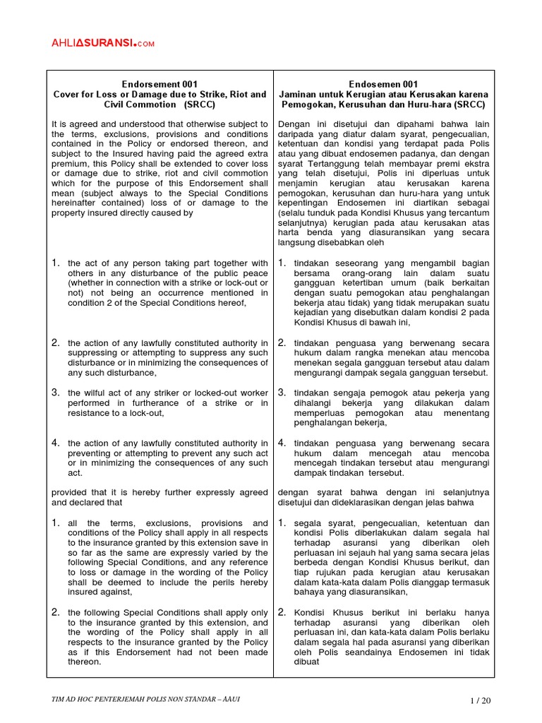 Clauses Ear Munich Re Wordings Bilingual | PDF