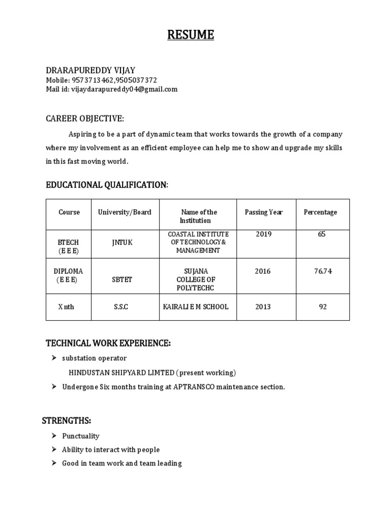 Resume Format | PDF