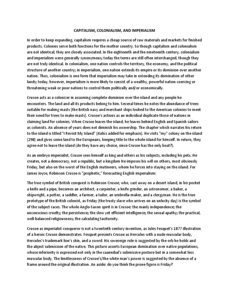 Capitalism Imperialism and Colonialism I | PDF | Colonialism | Imperialism