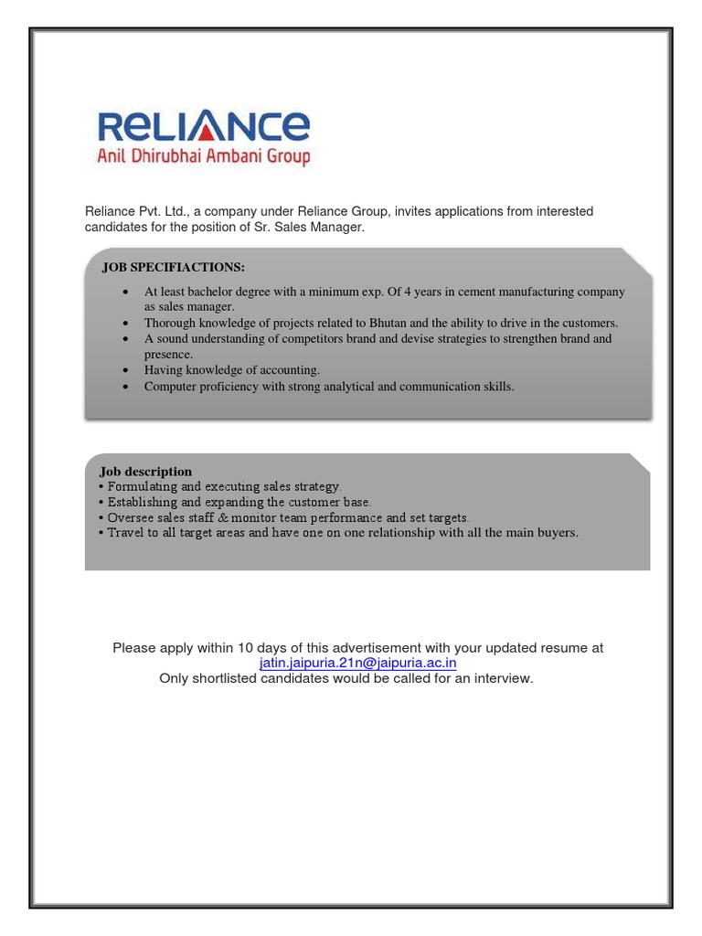 Reliance | PDF