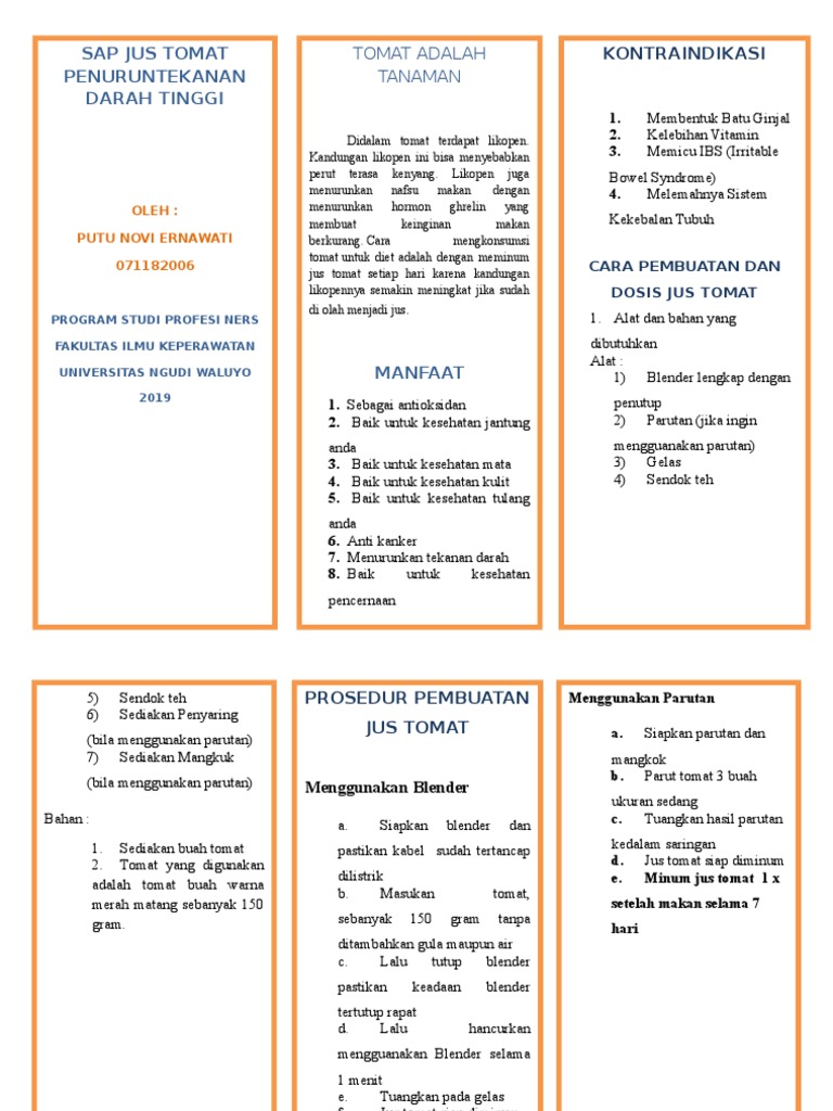 Leaflet Jus Tomat | PDF