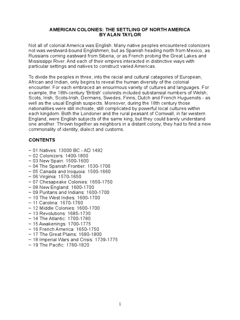 American Colonies: The Settling of North America by Alan Taylor ...