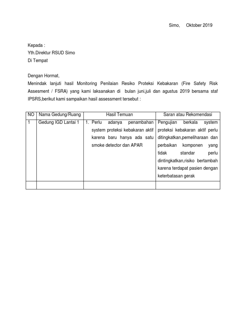 Tindak Lanjut Fsra | PDF