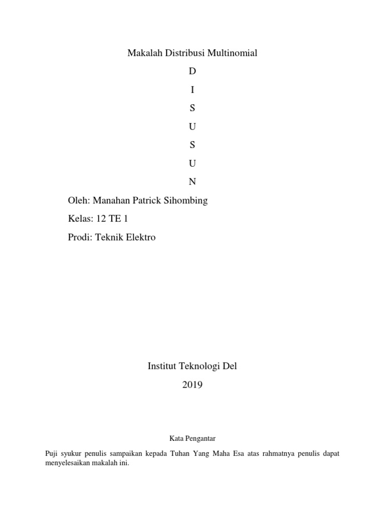 Aplikasi dan Rumus Distribusi Multinomial | PDF | Metode & Bahan Ajar