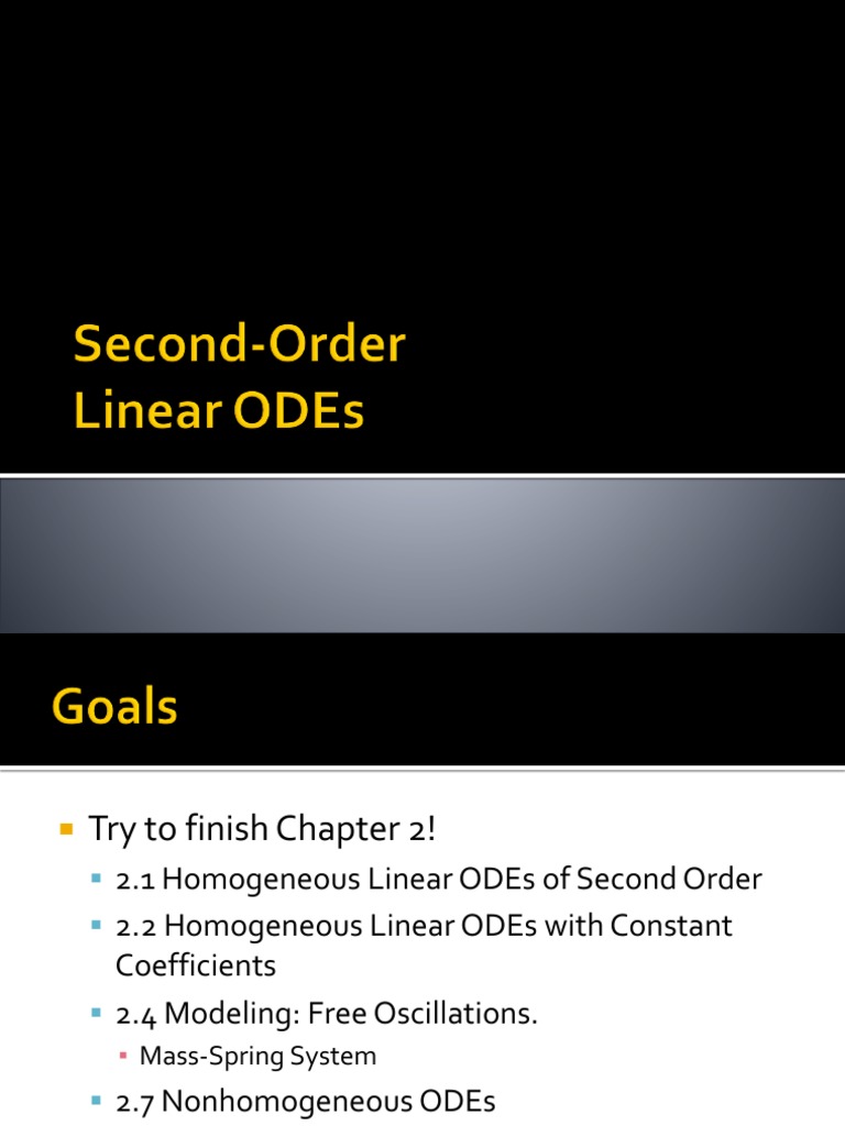 4 Second Order Linear ODEs 1 | PDF | Differential Equations | Ordinary ...