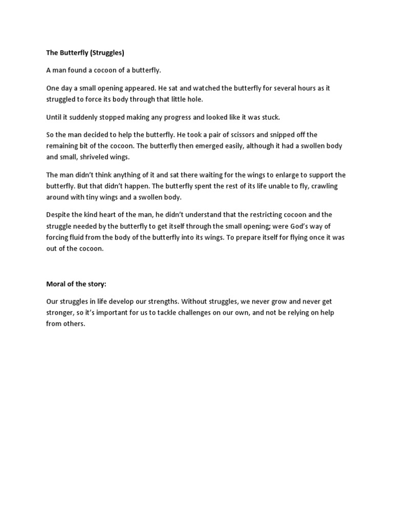 The Butterfly's Struggle and Growth | PDF | Philosophy