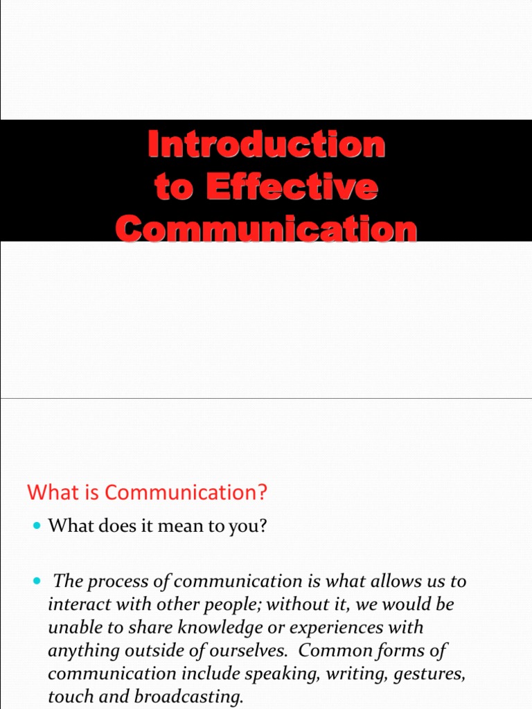 Effective Communication Presentation | PDF | Communication ...