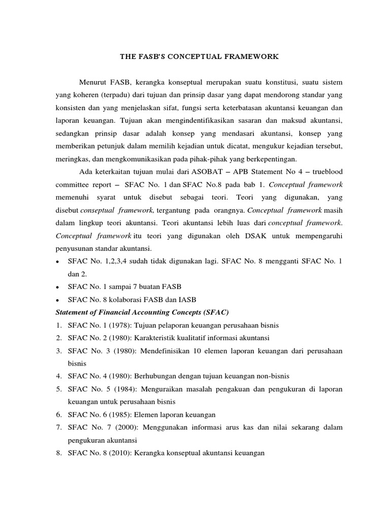 Kerangka Konseptual FASB dan SFAC | PDF | Pengelolaan Keuangan & Uang ...