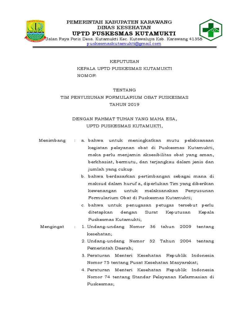 8.2.1.6 SK Tim Penyusun Formularium | PDF