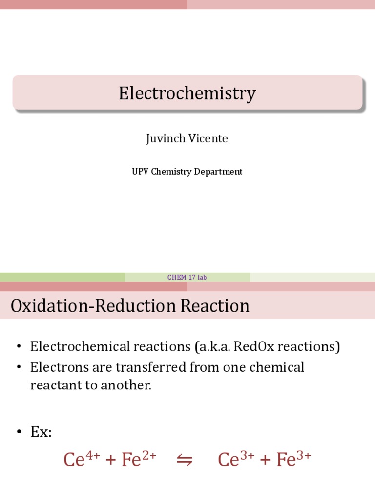 Electrochemistry | PDF | Redox | Cathode