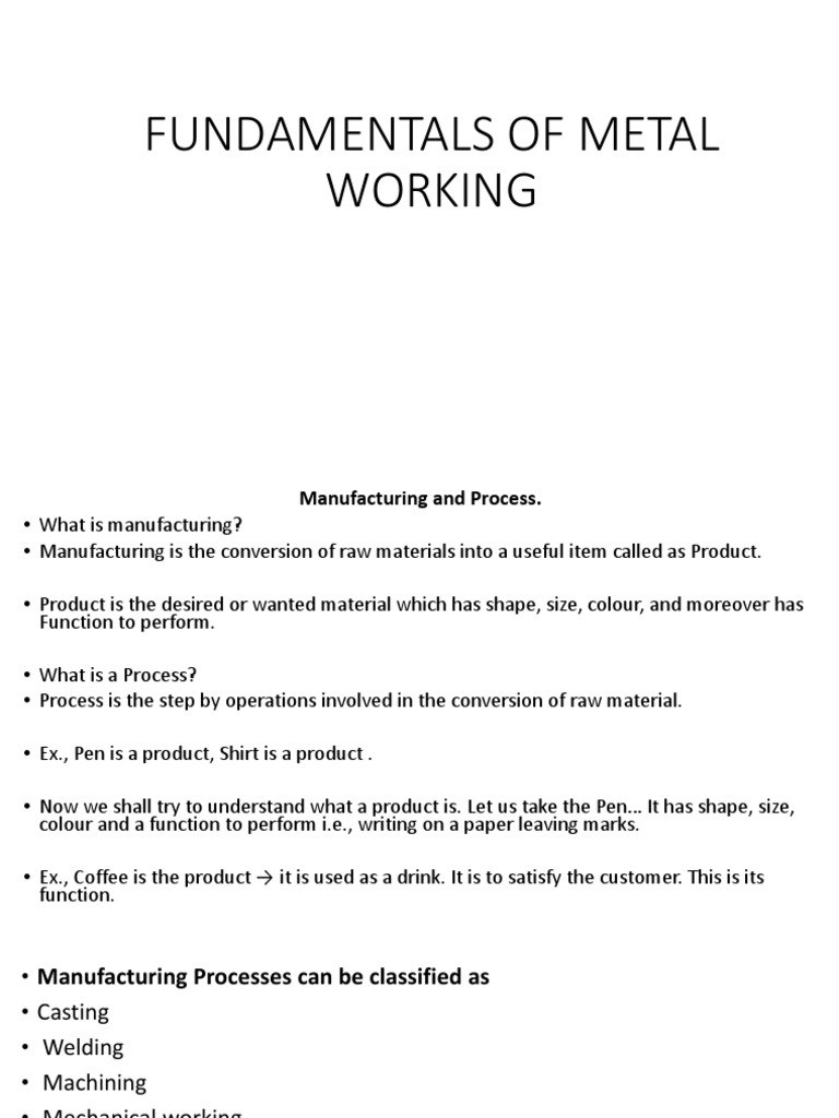 Fundamentals of Metal Working | PDF | Deformation (Engineering ...