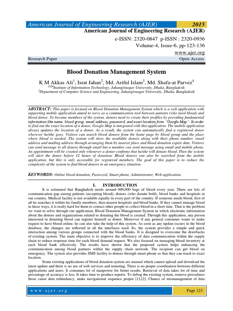 Blood Donation Management System Overview | PDF | Databases | Microsoft ...