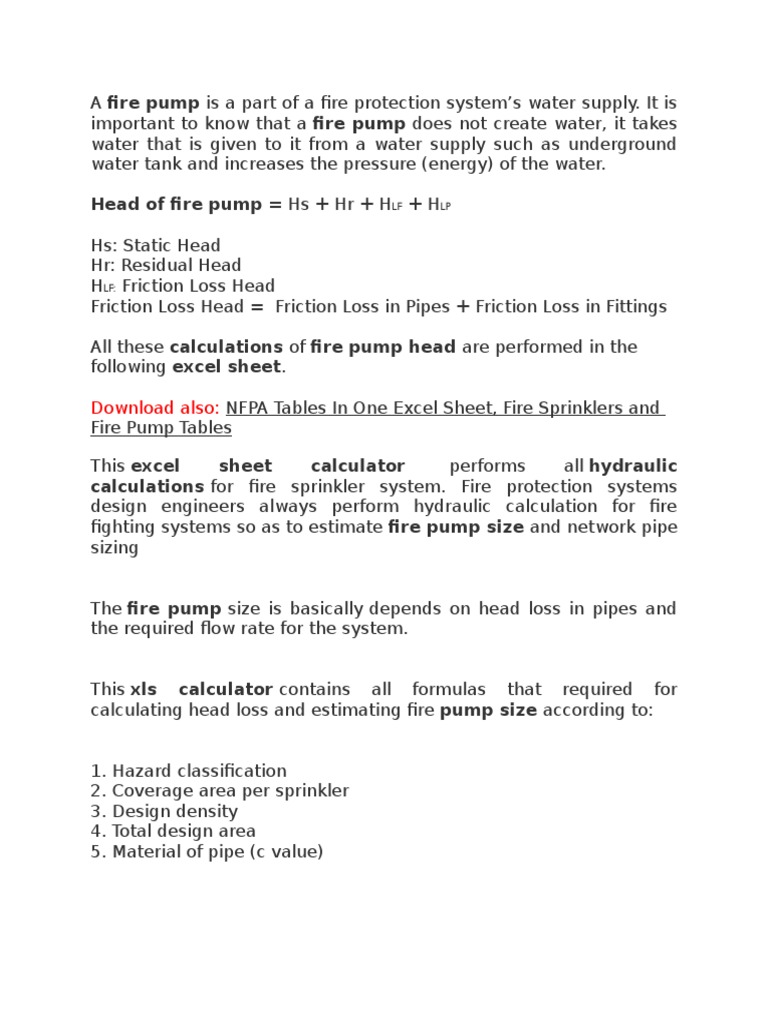 Pump Head Calculation | PDF