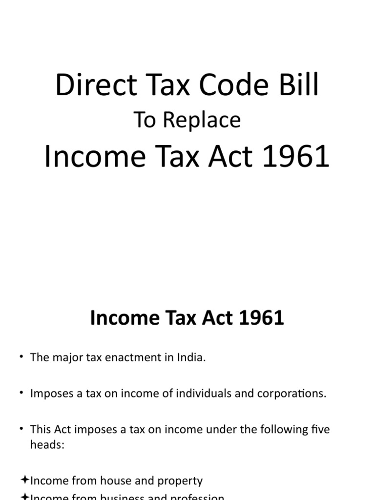 Direct Tax Code Bill-1 | PDF | Taxes | Income Tax In India
