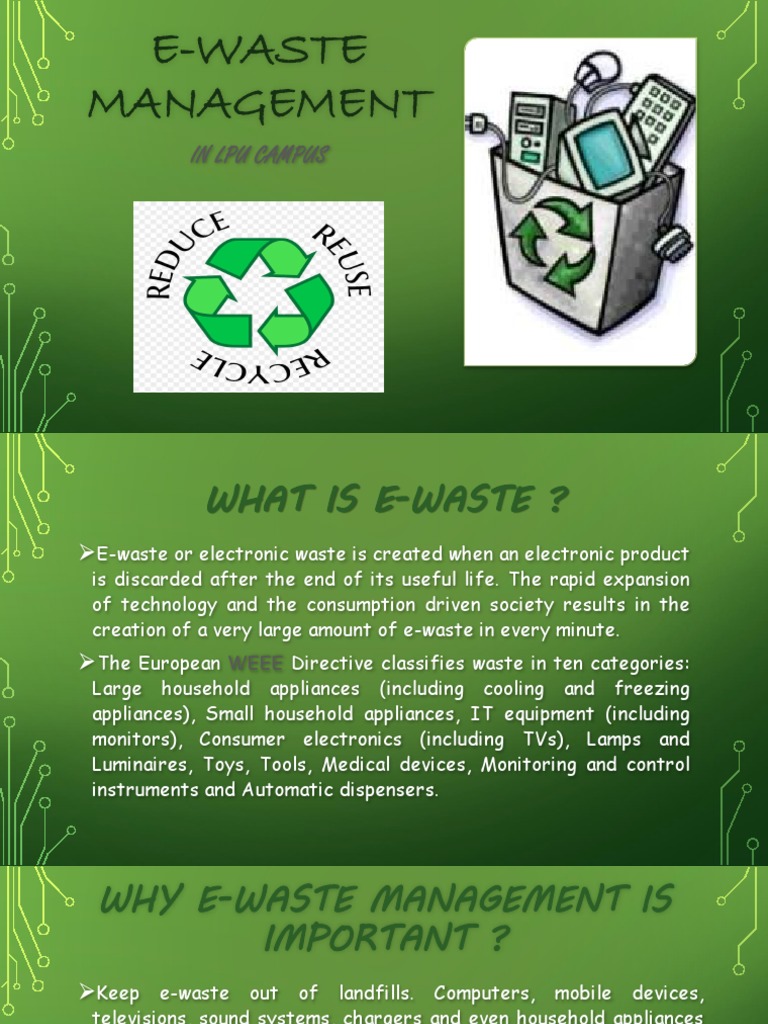 E-Waste Management: in Lpu Campus | PDF | Electronic Waste | Recycling