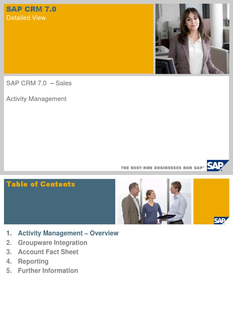 Detailed View: Sap CRM 7.0 - Sales Activity Management | Download Free ...