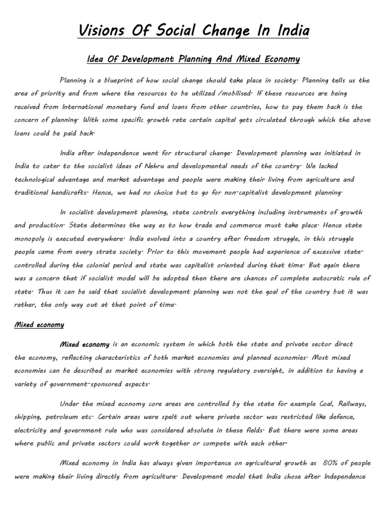 Visions of Social Change in India | PDF | Economic Development | Poverty