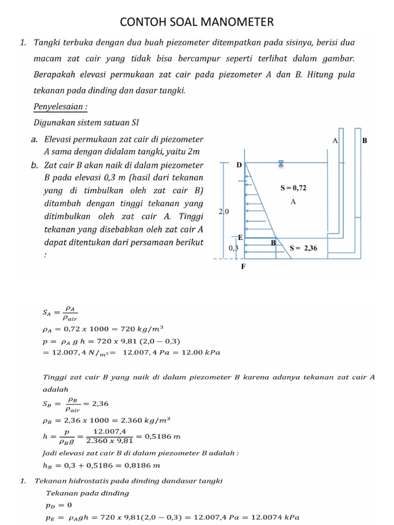 Contoh Soal Manometer | PDF