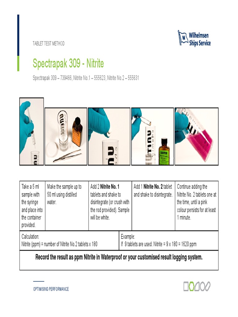 Spectrapak 309 - 739466, Nitrite No.1 - 555623, Nitrite No.2 - 555631 ...