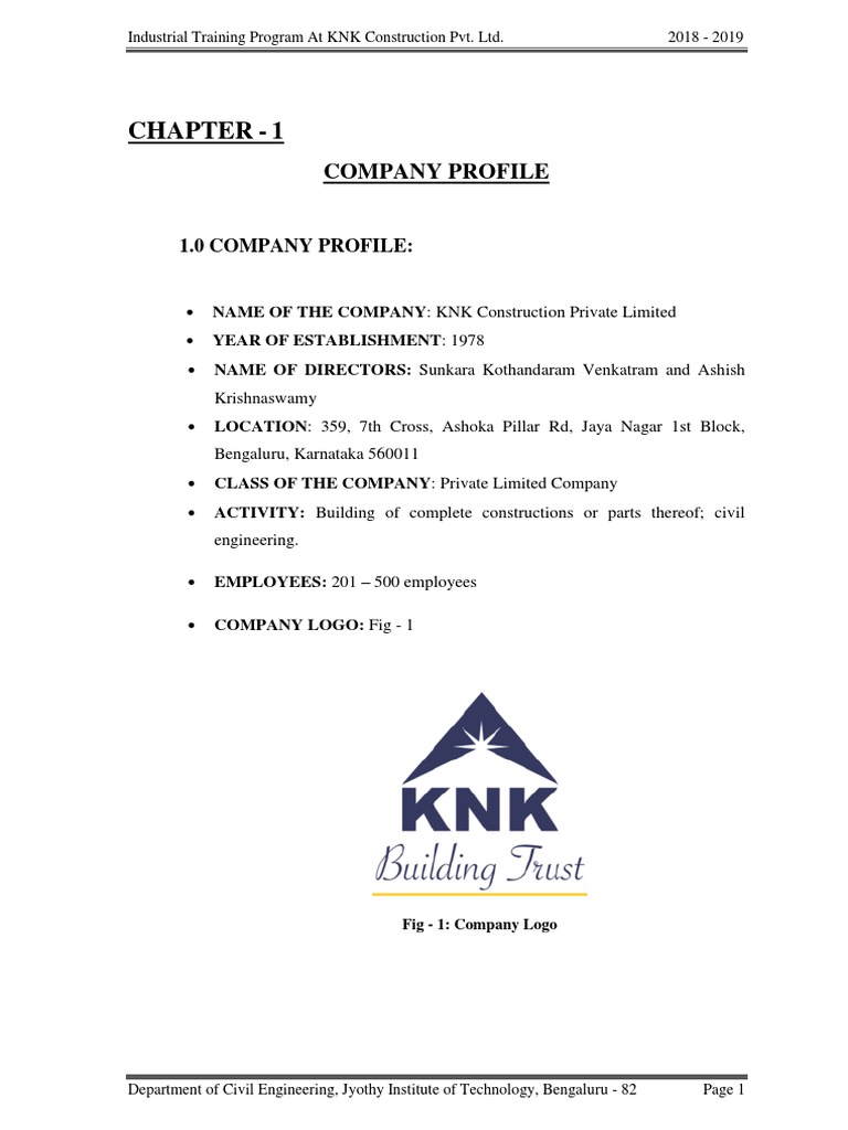 KNK Construction Internship Insights: Training Program Highlights | PDF ...